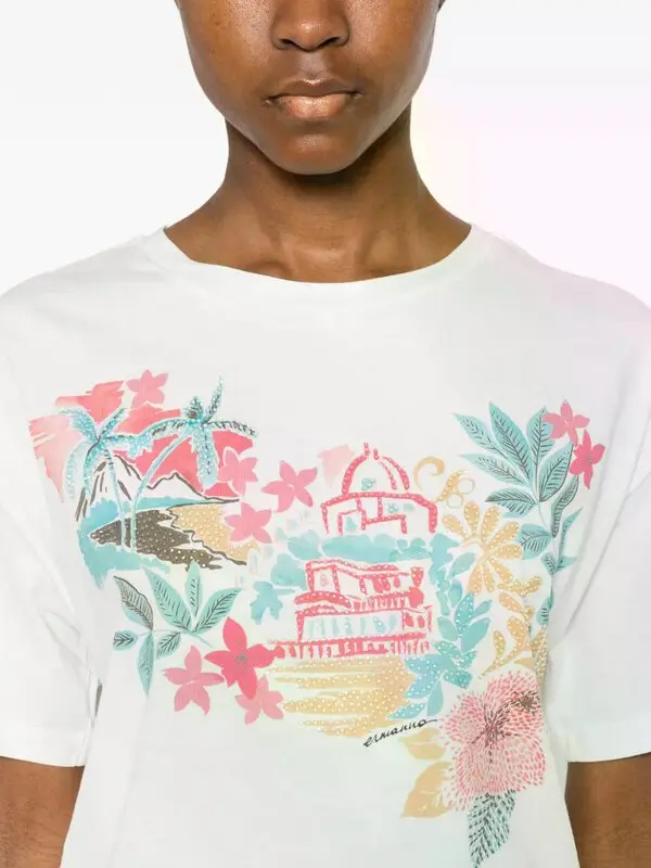 ERMANNO FIRENZE Graphic-print Cotton T-shirt