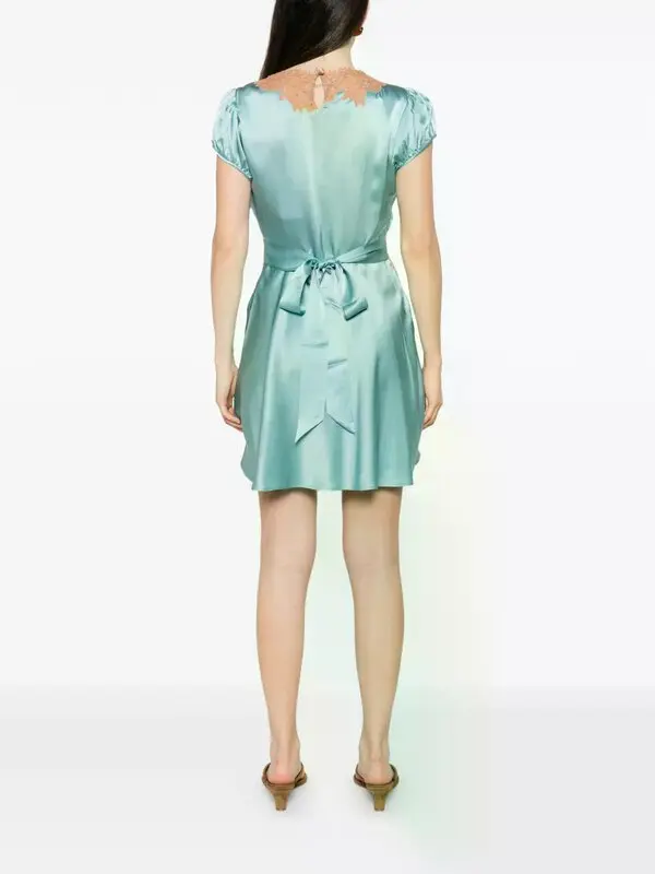 DÔEN Junia Lace-trimmed Mini Dress - Blue
