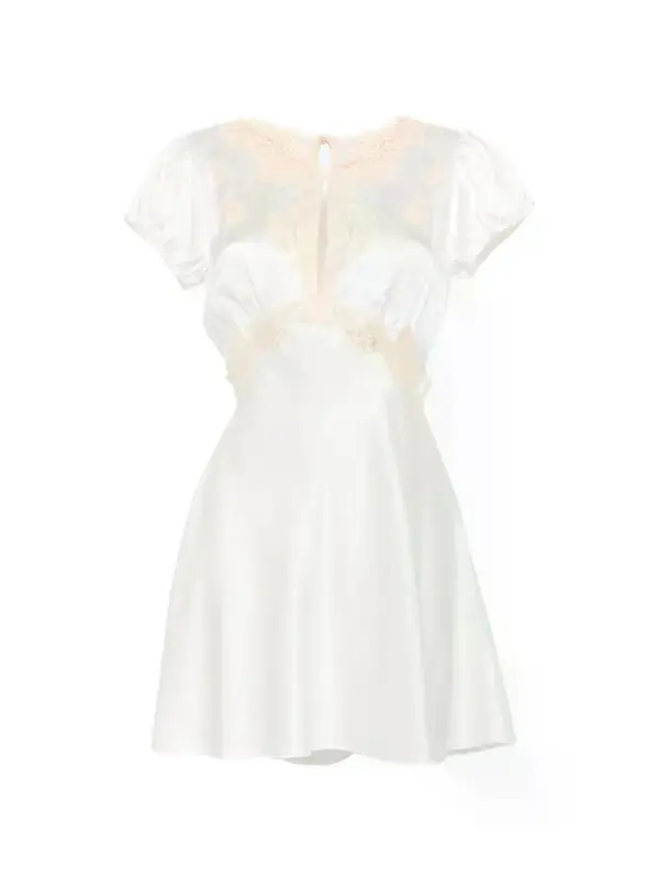 DÔEN Junia Lace-trim Mini Dress - White