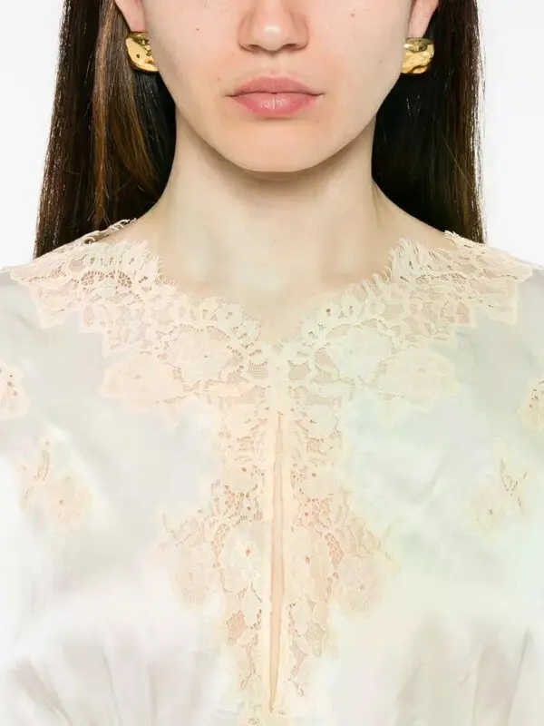 DÔEN Junia Lace-trim Mini Dress - White
