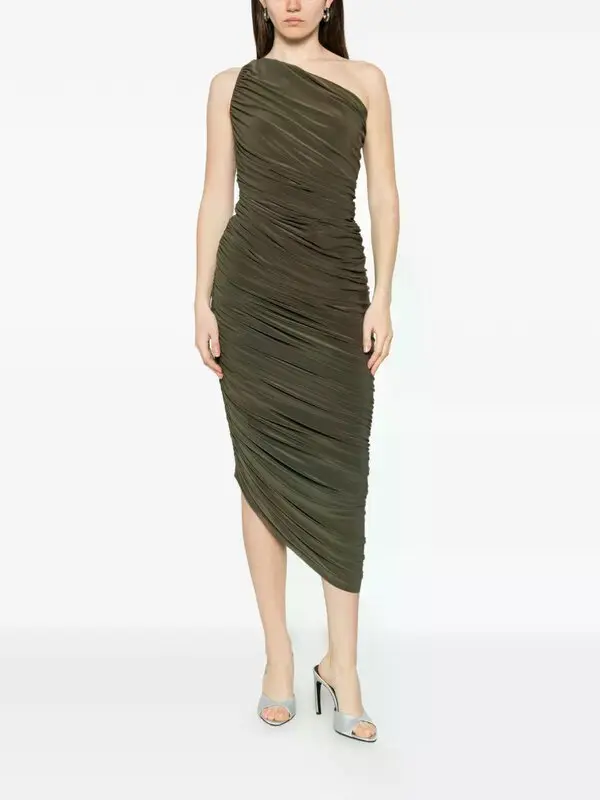 Norma Kamali Diana Ruched Dress - Green