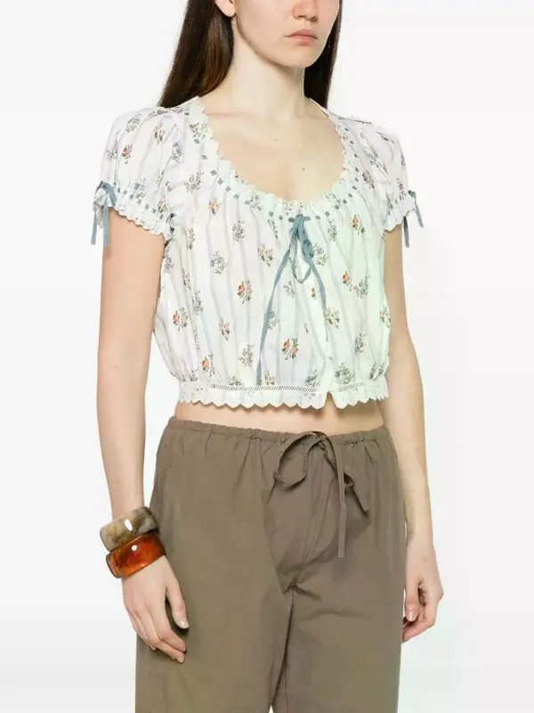DÔEN Nera Floral-print Blouse - White