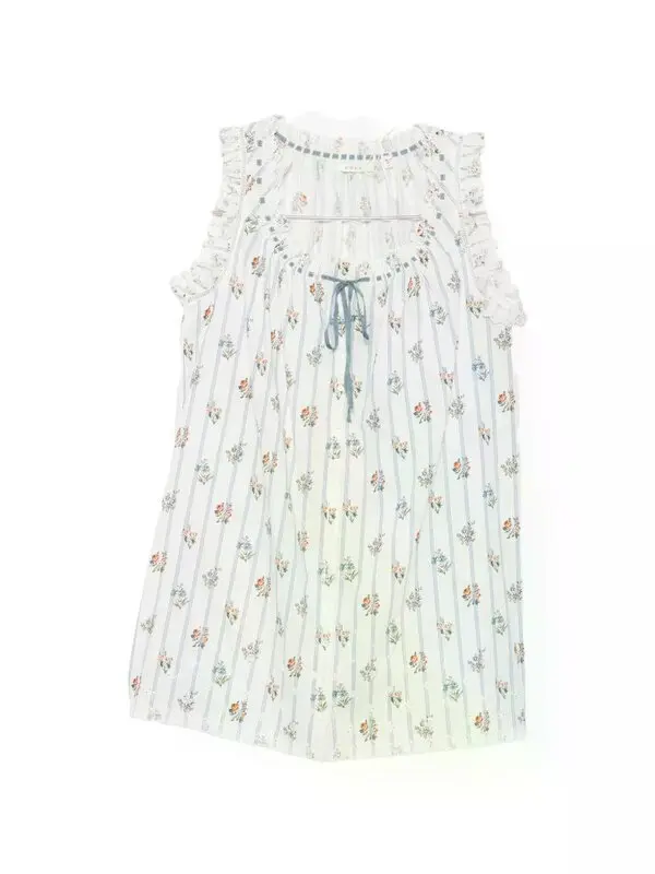 DÔEN Nessie Floral-print Ruffled Mini Dress - White