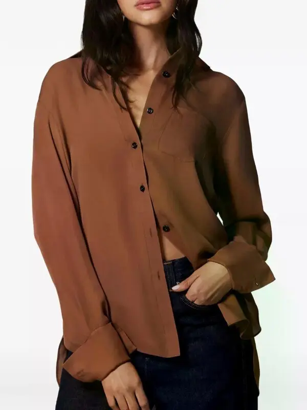 Kiki De Montparnasse Georgette Shirt - Brown
