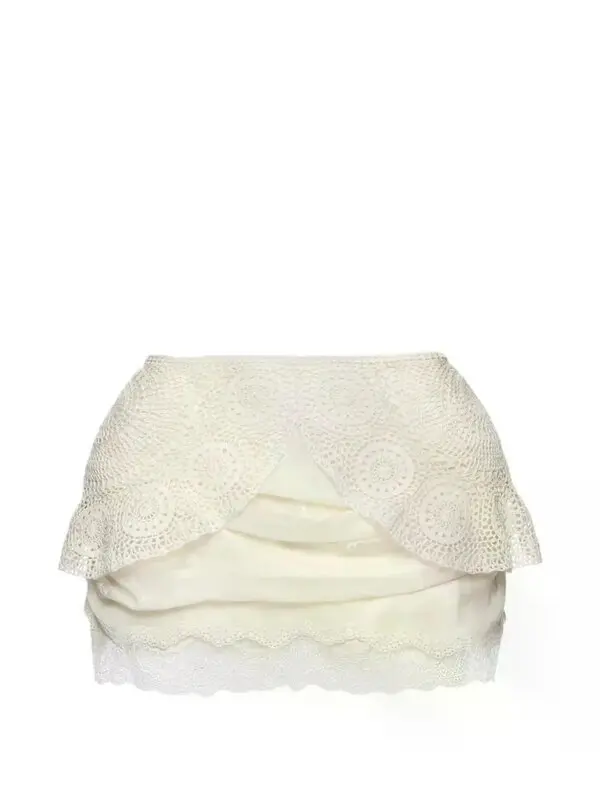 Magda Butrym Crochet Lace-trim Mini Skirt - White
