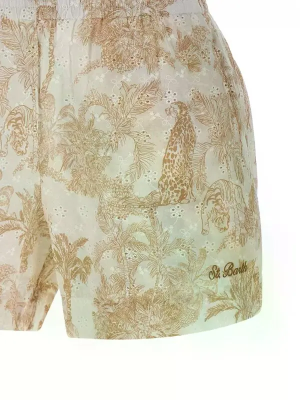 MC2 SAINT BARTH Broderie-anglaise Meave Shorts - Neutrals