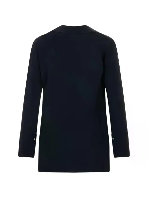 Max Mara Embroidered Logo V-neck Polo Sweater
