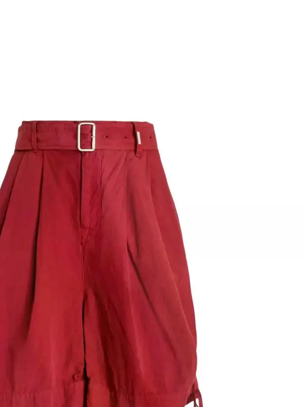 High Belted Drawstring-hem Shorts