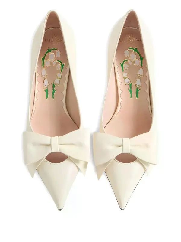 Valentino Garavani Kidskin Bow Pumps - Neutrals