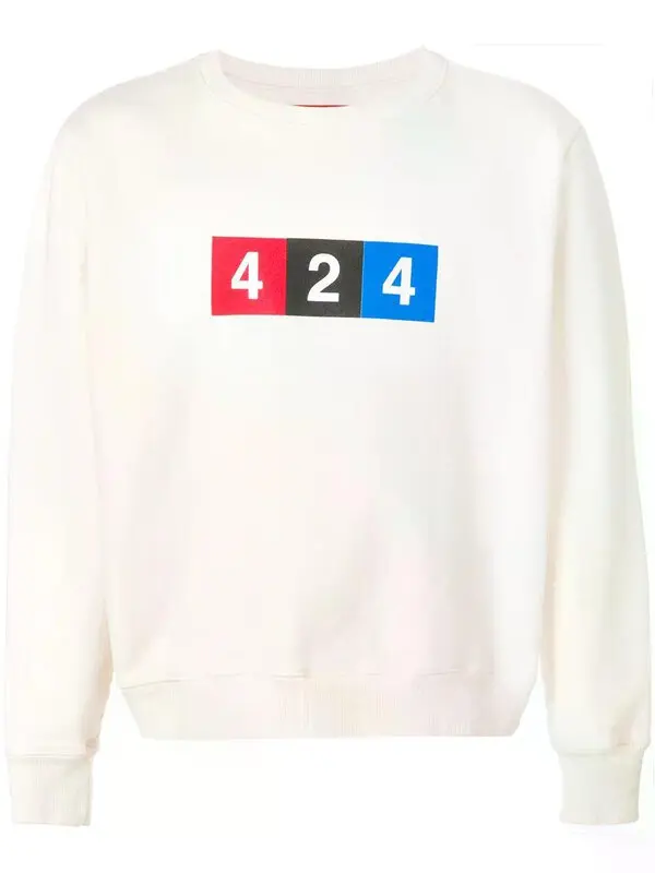 424 Logo Print Crewneck Sweatshirt - Neutrals
