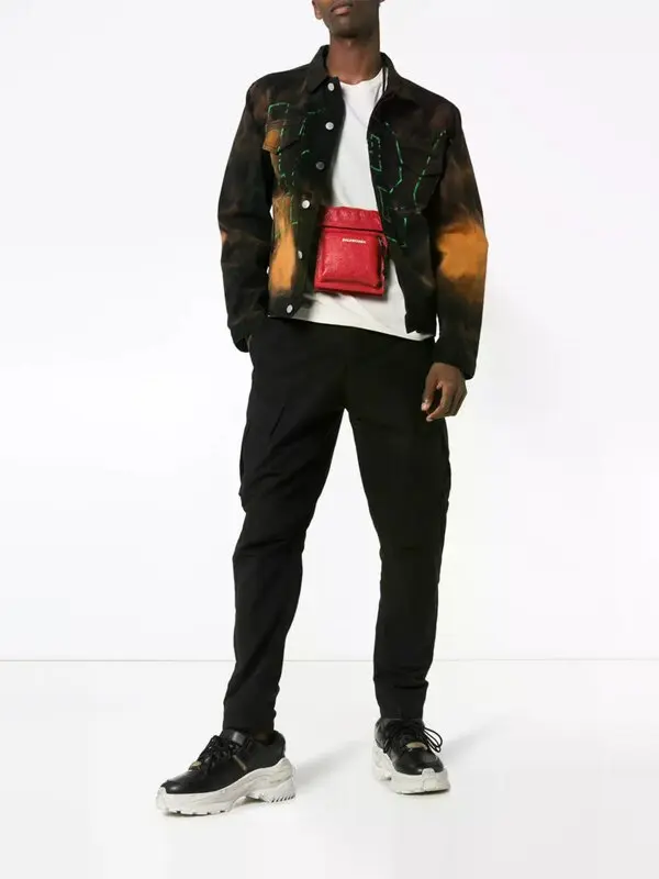 424 Logo Embroidered Ombre Effect Denim Jacket