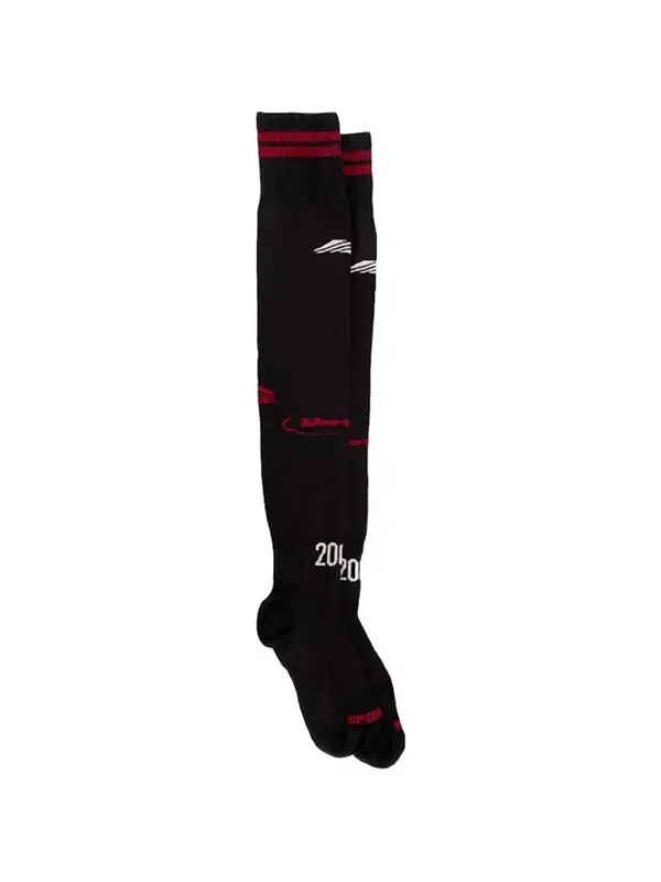 Martine Rose Logo-print Knee-length Socks - Black