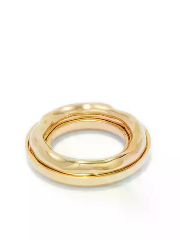JIL SANDER Logo-engraved Band Ring - Yellow