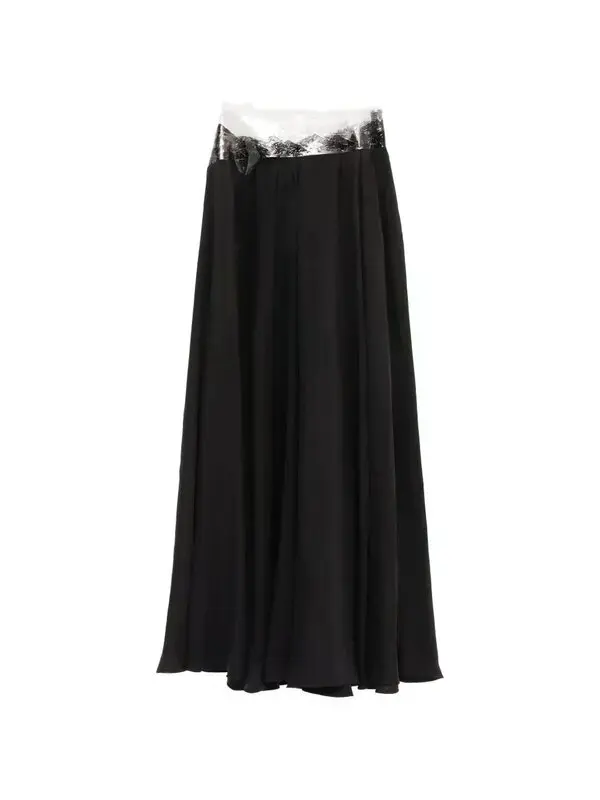 MAISON MARGIELA Lace-trim Pleated Maxi Skirt