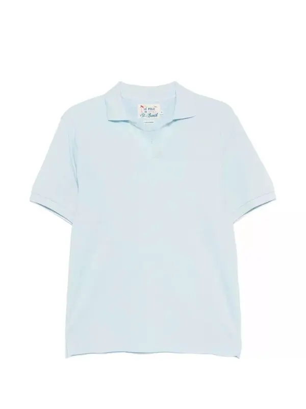 MC2 SAINT BARTH Charles V-neck Logo-embroidered T-shirt - Blue