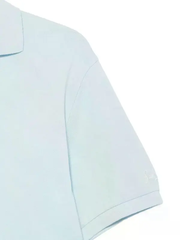 MC2 SAINT BARTH Charles V-neck Logo-embroidered T-shirt - Blue