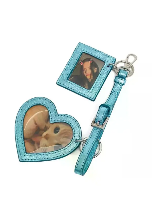 PEPA SALAZAR Metallic-effect Heart-shape Bag Charm - Blue