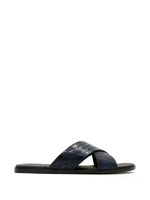 Magnanni Leather Flat Sandals - Blue