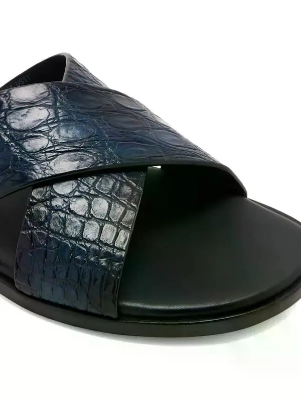 Magnanni Leather Flat Sandals - Blue