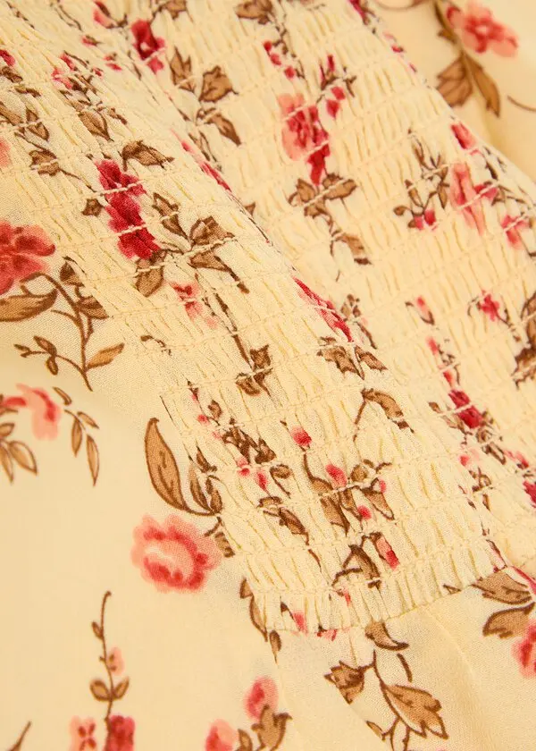 REFORMATION Gloria Floral-print Chiffon Midi Dress - Yellow