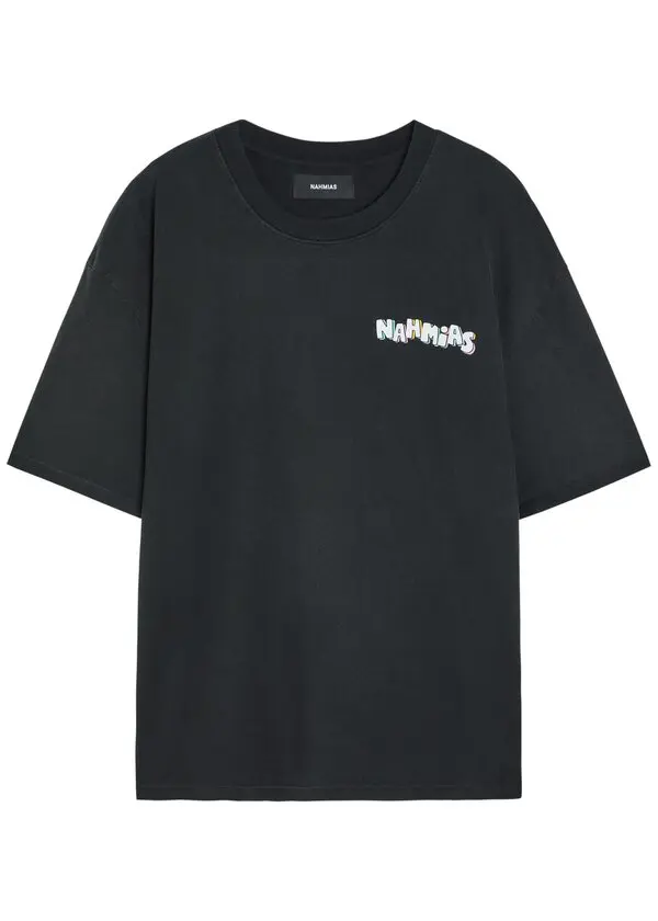 NAHMIAS Swirl Star Printed Cotton T-shirt - Black
