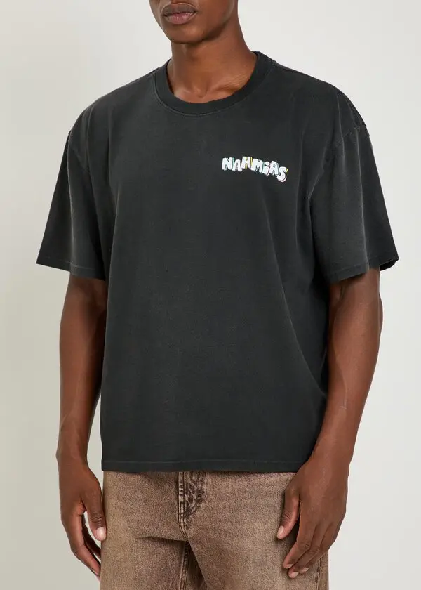 NAHMIAS Swirl Star Printed Cotton T-shirt - Black