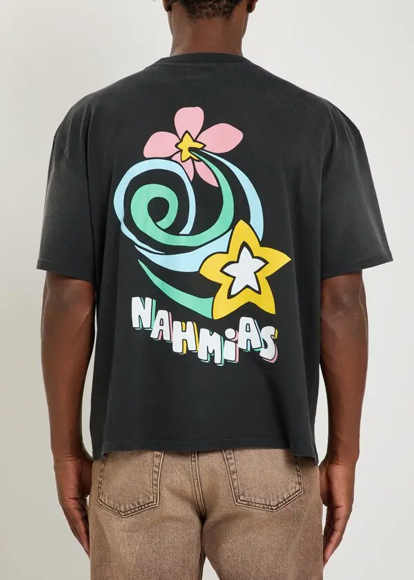 NAHMIAS Swirl Star Printed Cotton T-shirt - Black