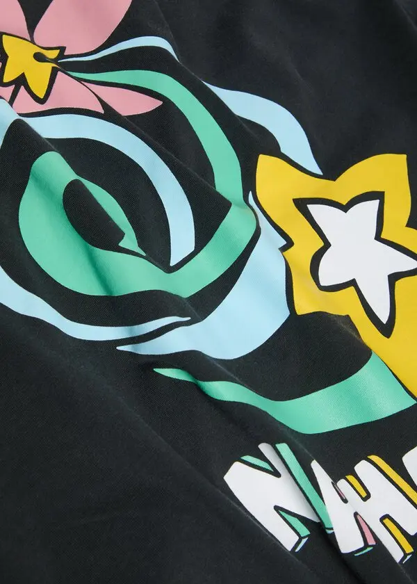NAHMIAS Swirl Star Printed Cotton T-shirt - Black
