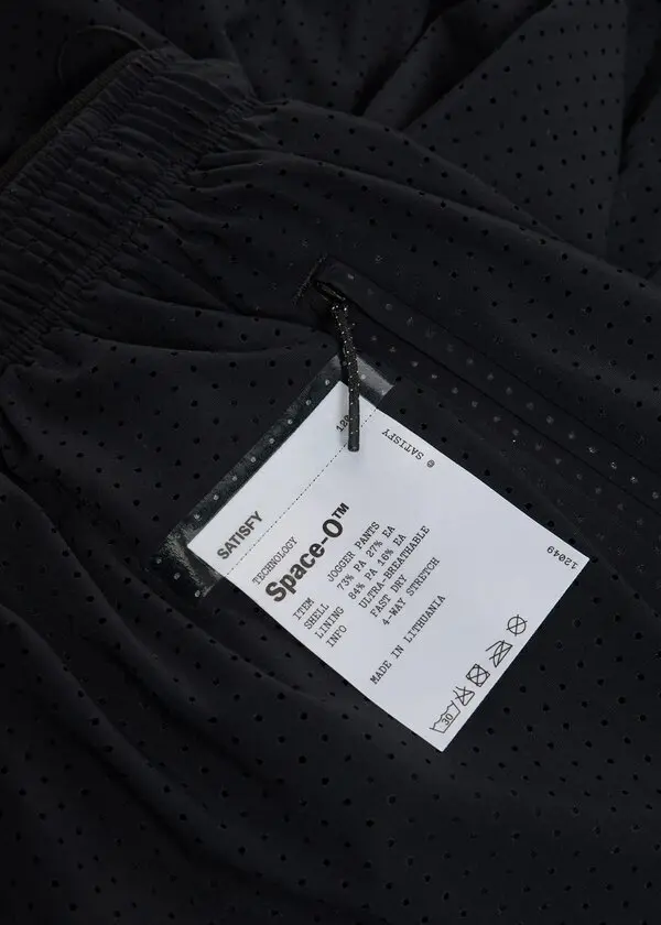 Satisfy Space-o Perforated Stretch-nylon Trousers - Black