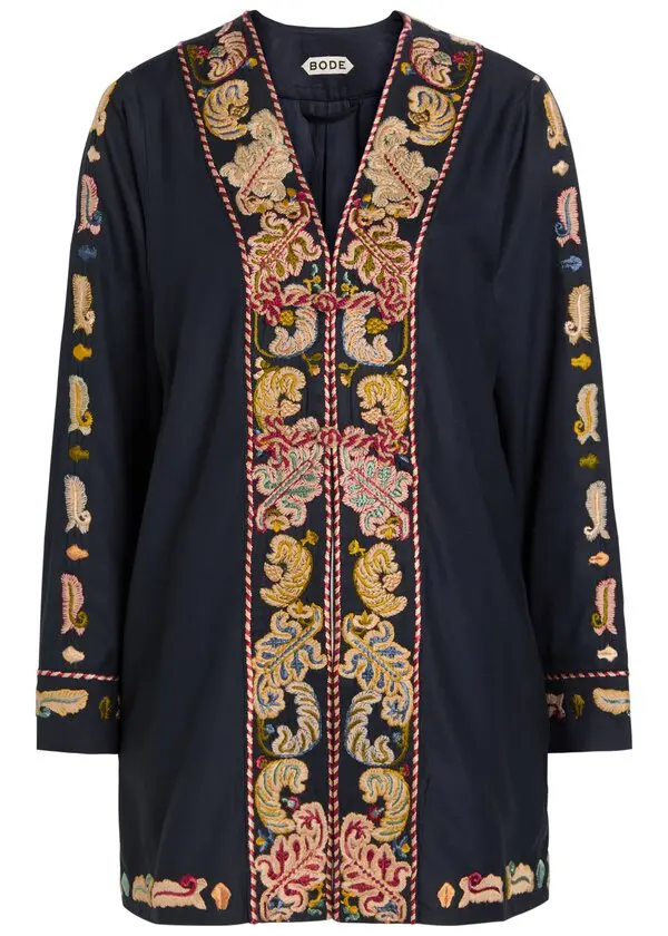 BODE Feather Runner Embroidered Cotton-blend Jacket - Multicoloured 1