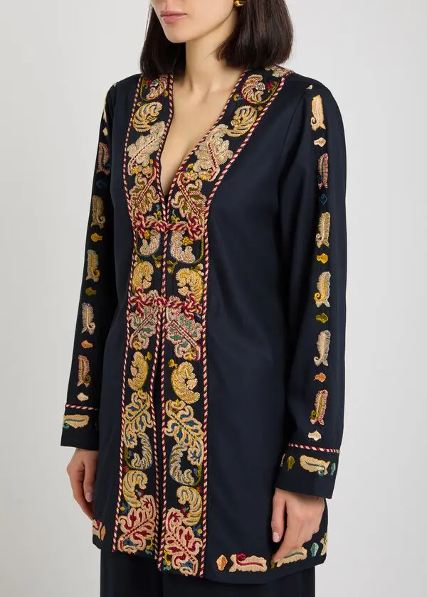 BODE Feather Runner Embroidered Cotton-blend Jacket - Multicoloured 1
