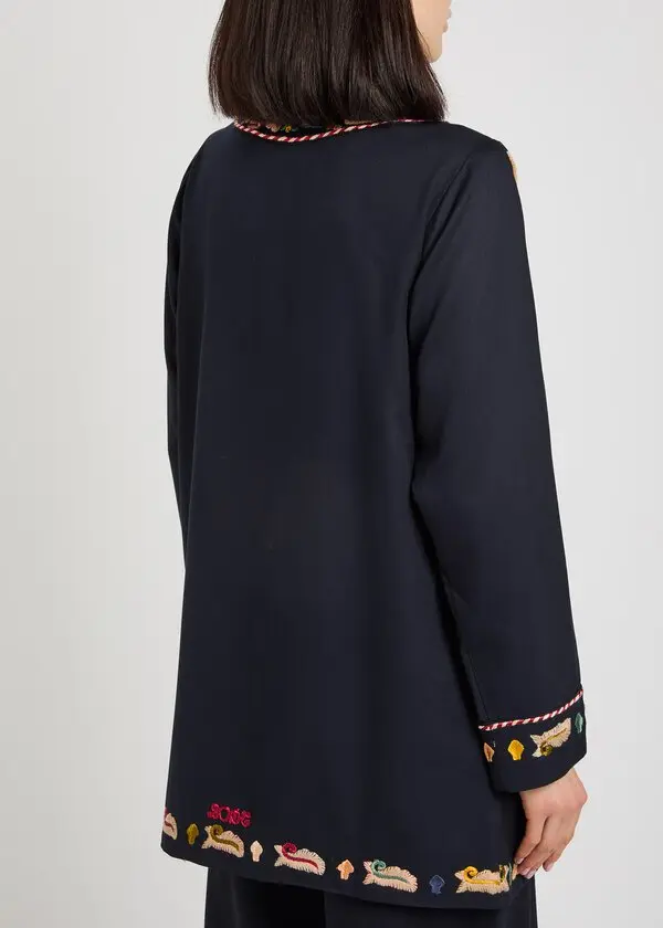 BODE Feather Runner Embroidered Cotton-blend Jacket - Multicoloured 1