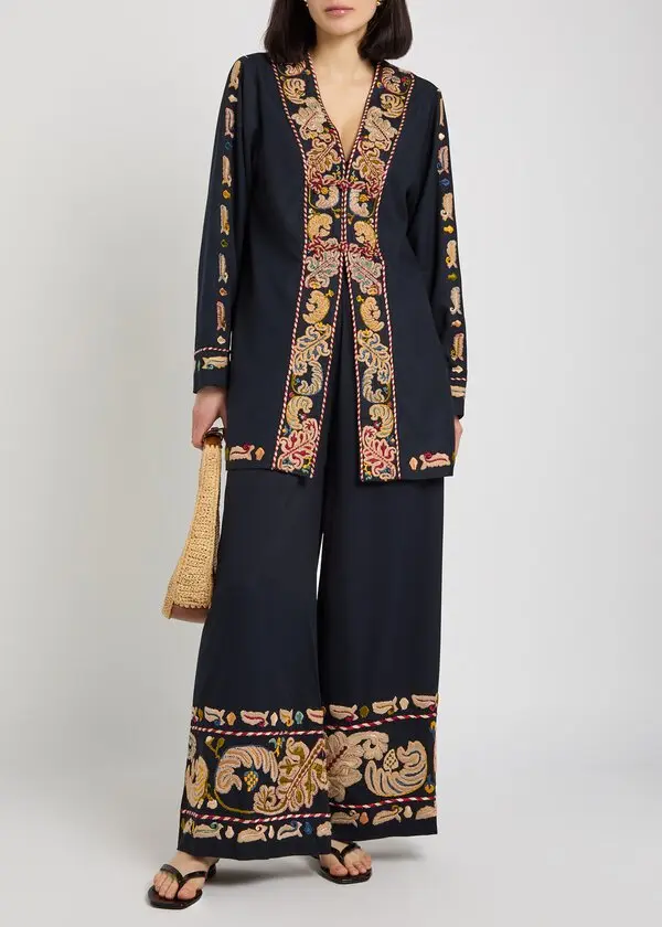 BODE Feather Runner Embroidered Cotton-blend Jacket - Multicoloured 1