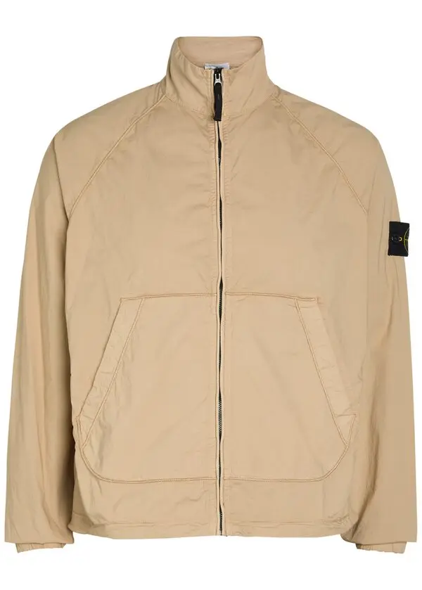 Stone Island Logo Stretch-cotton Jacket - Sand