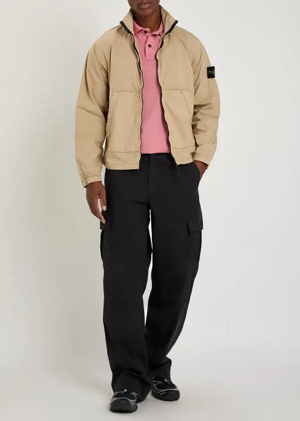 Stone Island Logo Stretch-cotton Jacket - Sand