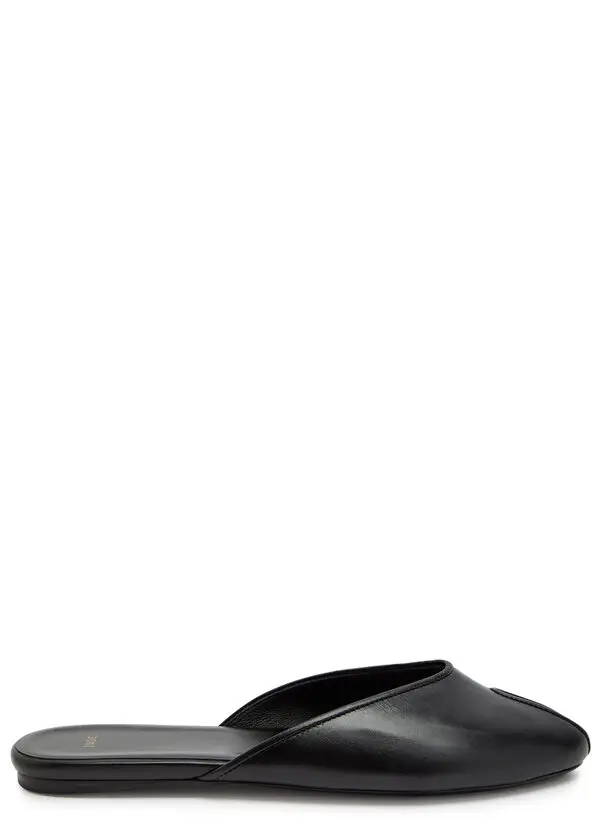 JUDE Leather Peep-toe Sandals - Black