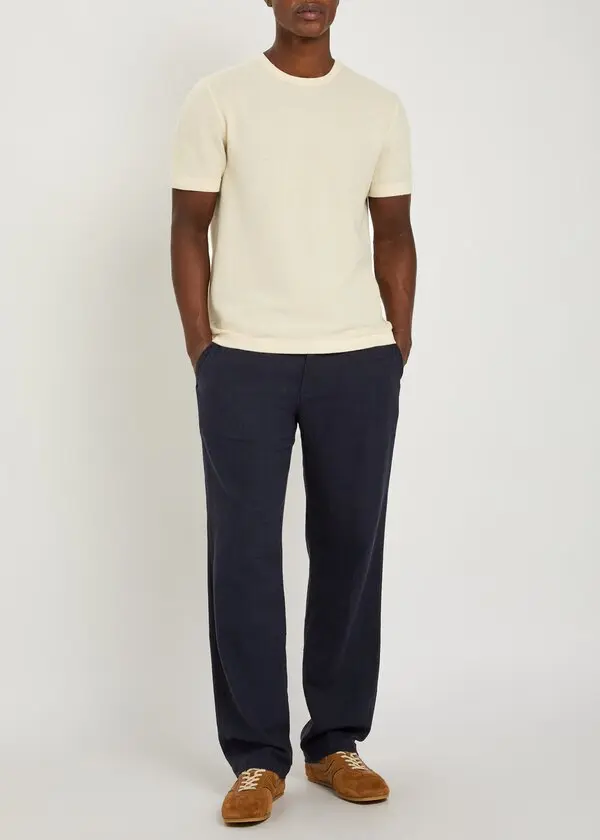Paige Woven Trousers - Navy