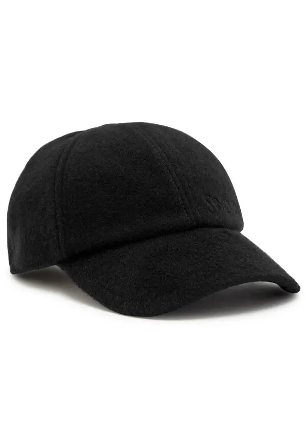 Saint Laurent Logo-embroidered Cashmere Cap - Black