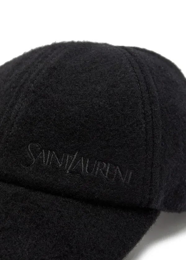 Saint Laurent Logo-embroidered Cashmere Cap