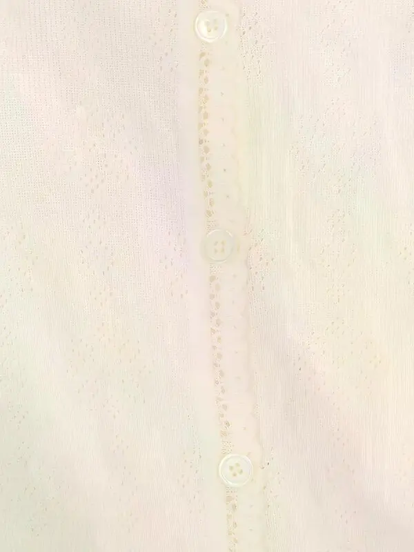 Chloé Pointelle-knit Scalloped-trim Cardigan