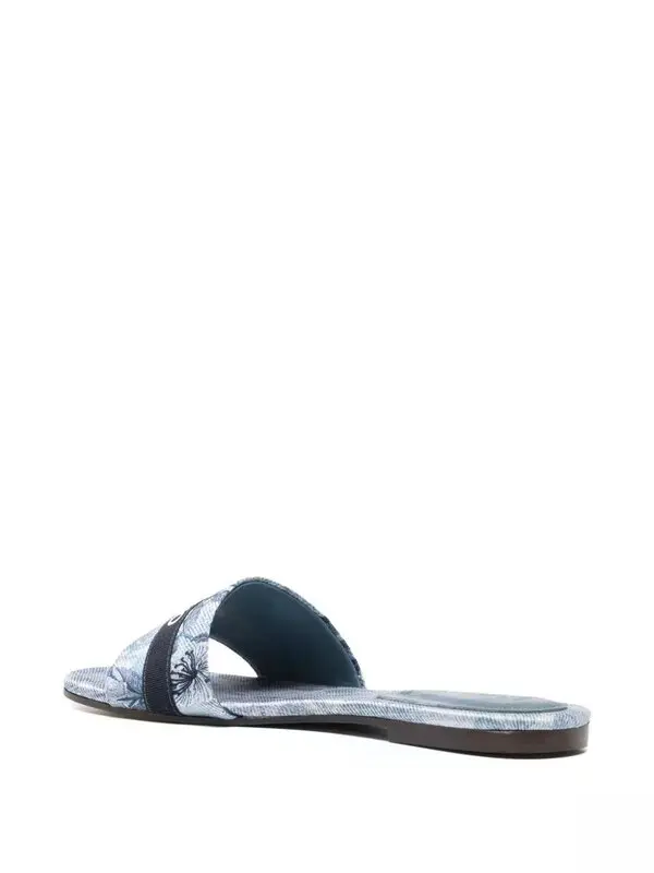 ERMANNO FIRENZE Floral-print Logo-tape Sandals