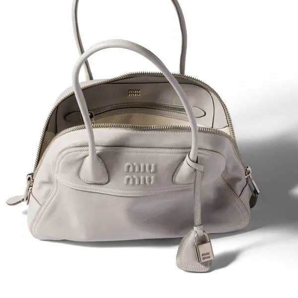 Miu Miu Vivant Nappa Leather Bag - Granite Gray