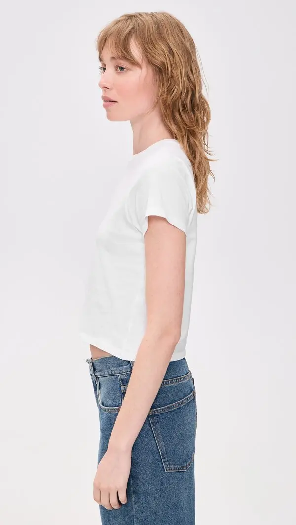 Renggli Cropped Stretch Cotton Tee - Chalk