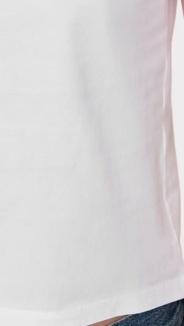 Renggli Cropped Stretch Cotton Tee - Chalk