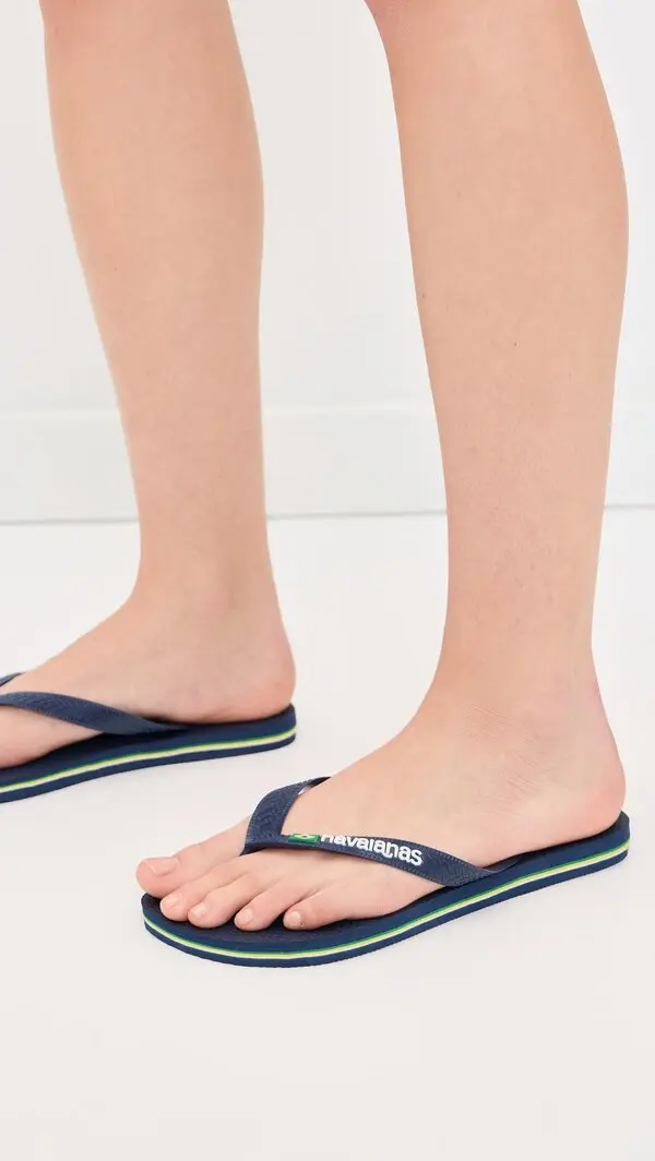 Havaianas Brazil Logo Sandals - Navy Blue