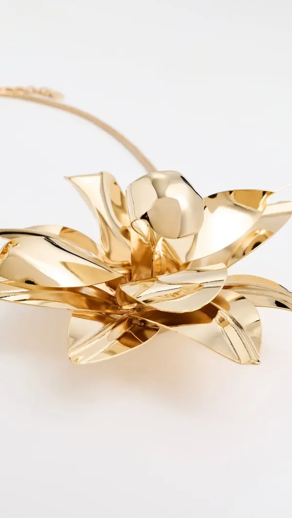 Rabanne Metal Flower Pendant Necklace