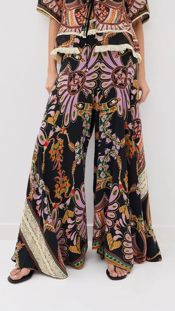 Lug Von Siga Luna Pants Paisley Print Wide Leg