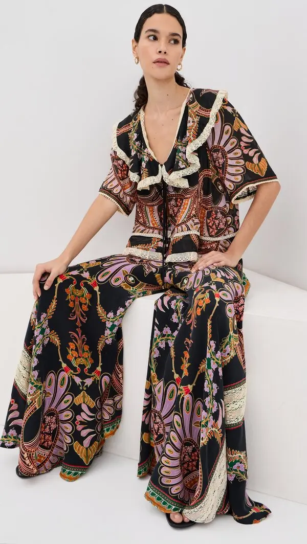 Lug Von Siga Luna Pants Paisley Print Wide Leg