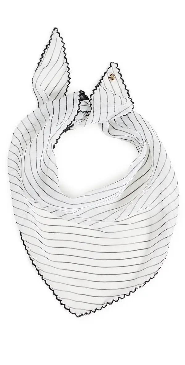 Lele Sadoughi Trim Triangle Scarf - Ivory Stripe