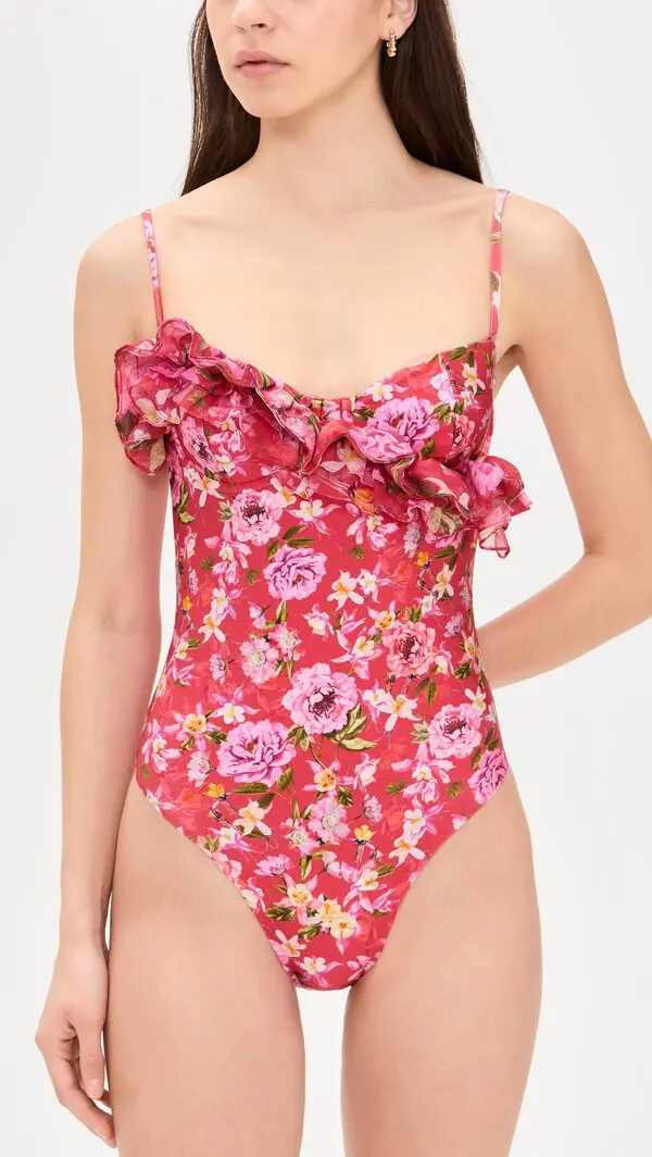 PatBO Peony Ruffle Bodysuit